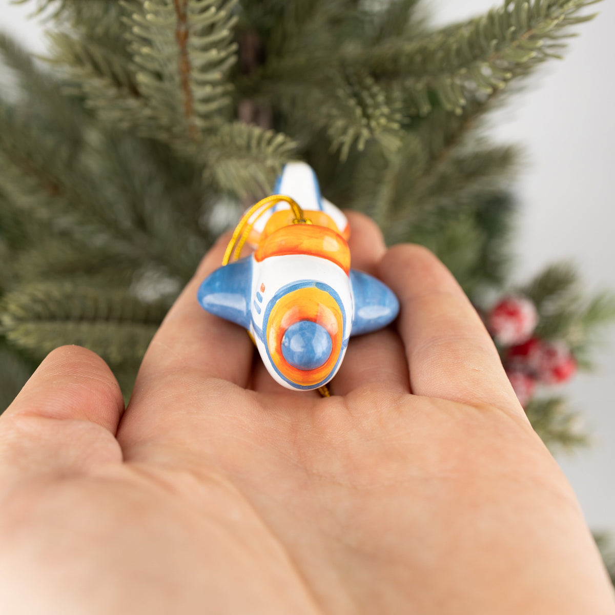 Christmas tree decorations ceramic "Plane" | Firebirdworkshop.com ...